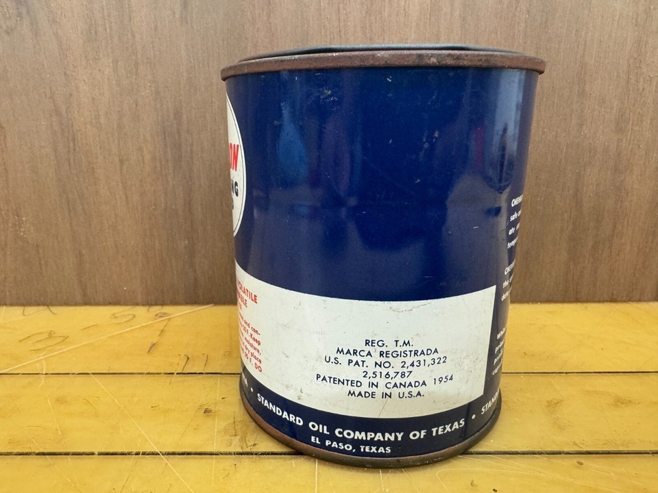 VINTAGE NOS~ 1950'S CHEVRON STARTING FLUID CAN~ EXCELLENT- CONTENTS ...
