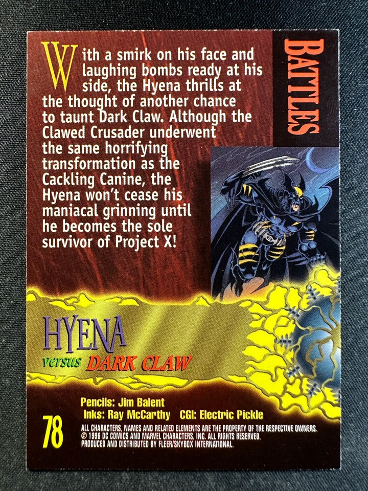 1996 Fleer Skybox Amalgam #78 Hyena Versus Dark Claw NM | eBay