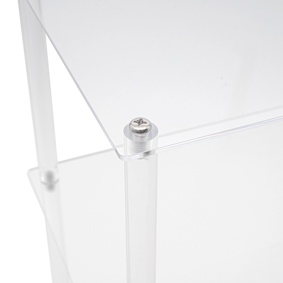 3-Tier Mobile Clear Acrylic Printer Stand Storage Shelf Printer Table ...