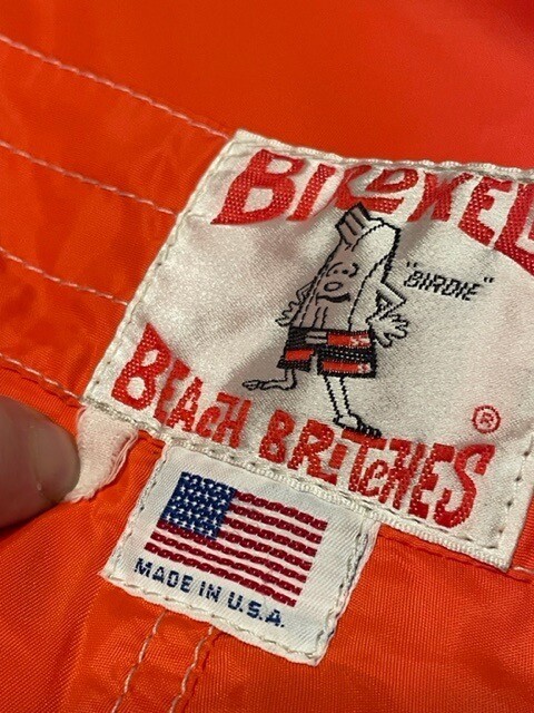 BIRDWELL BEACH BRITCHES Vintage 70s HAZARD ORANGE Boa… - Gem