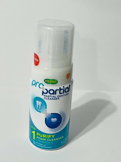Polident Pro Partial Denture Cleanser Step1 Purify Foam Cleanser for ...