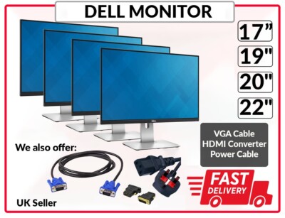 Cheap Dell 17" 19" 20" 22" 24" TFT PC Computer Monitor Screen LCD VGA ...