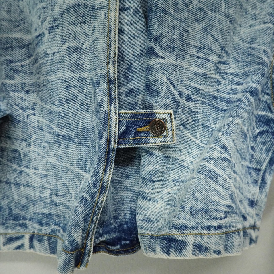 Vintage Chemin De Fer Denim Jacket Womens Medium Blue Acid Wash Cropped ...