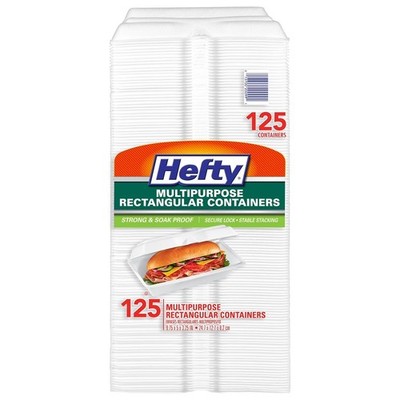 Hefty Food Service Containers Rectangle 9 3/4" x 5" x 3 1/4" 125 ct. | eBay