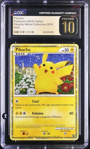 CGC 10 PRISTINE Pikachu HOLO WORLD COLLECTION PROMO 2010 Pokemon Card ...