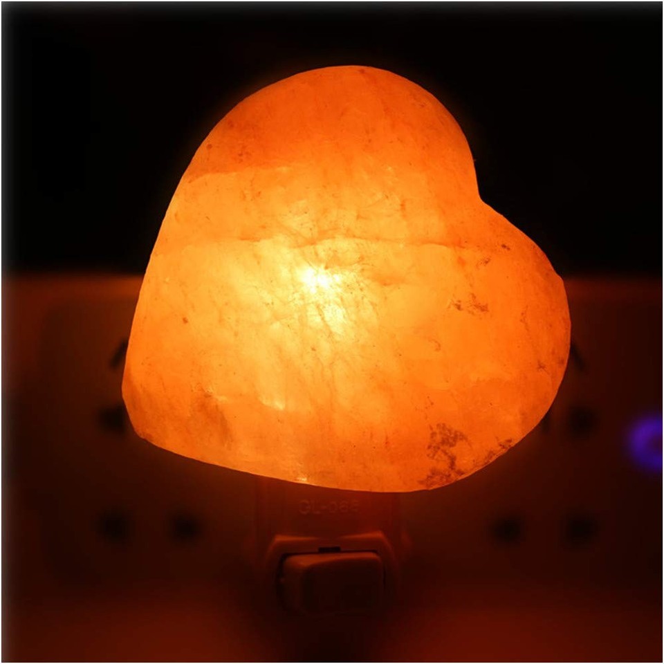 Himalayan Salt Lamp Night Light with Extra Bulbs, Natural Hand Carved ...
