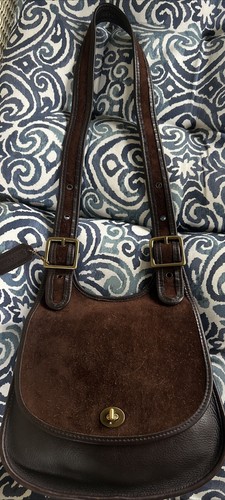 Vintage Coach Berkeley Crescent Suede Saddle Purse 9014 Shoulder bag ...