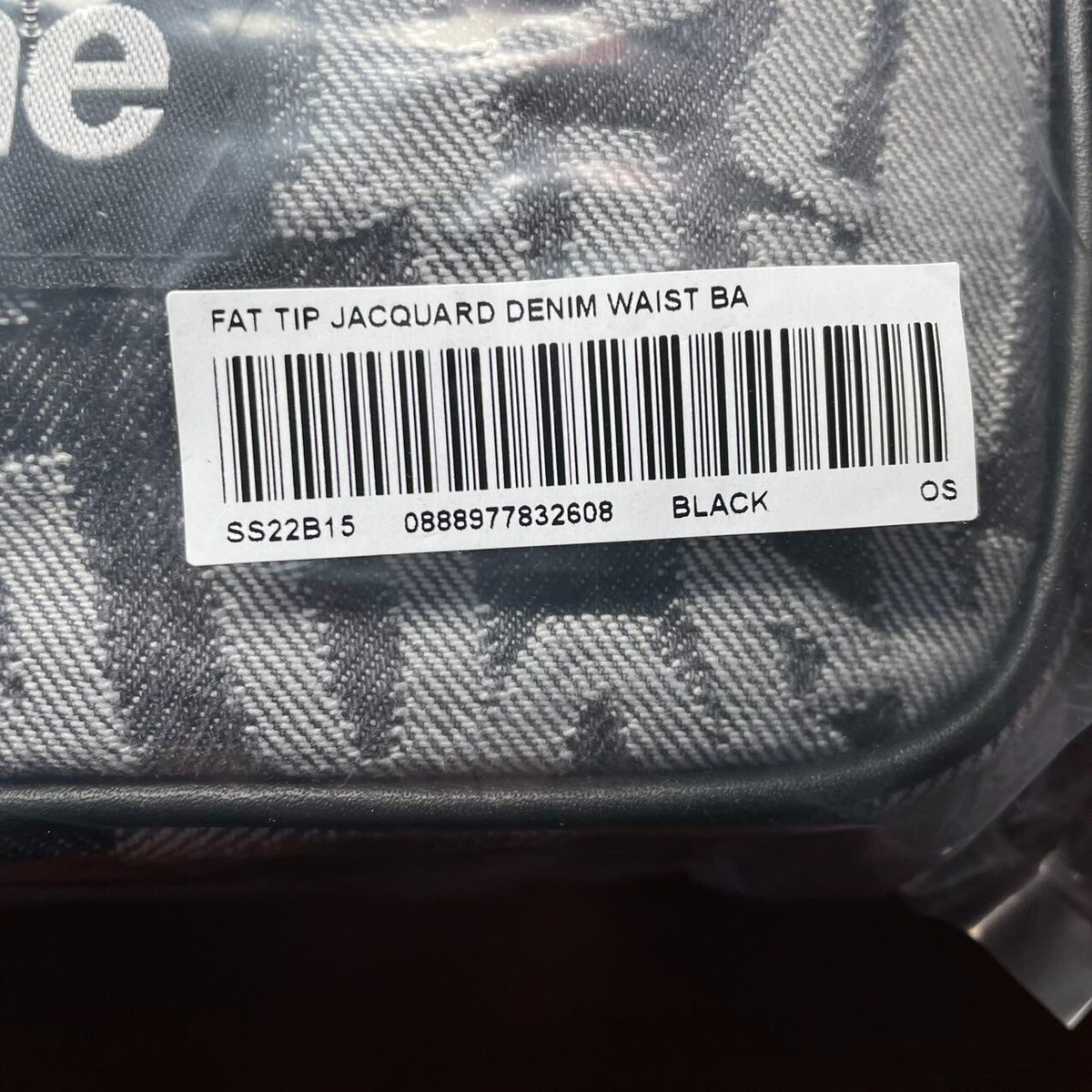 Sold Out* Supreme Fat Tip Jacquard Denim Waist Bag [Black Sold Out* Supreme Fat Tip Jacquard Denim Waist Bag [Black