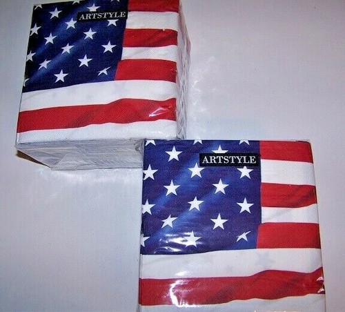 Artstyle Proudly American US Flag Design 3ply Lunch Napkins 120ct LOT ...