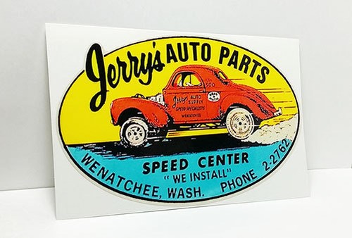 JERRY'S AUTO PARTS Washington Vintage Style DECAL / STICKER, rat rod ...