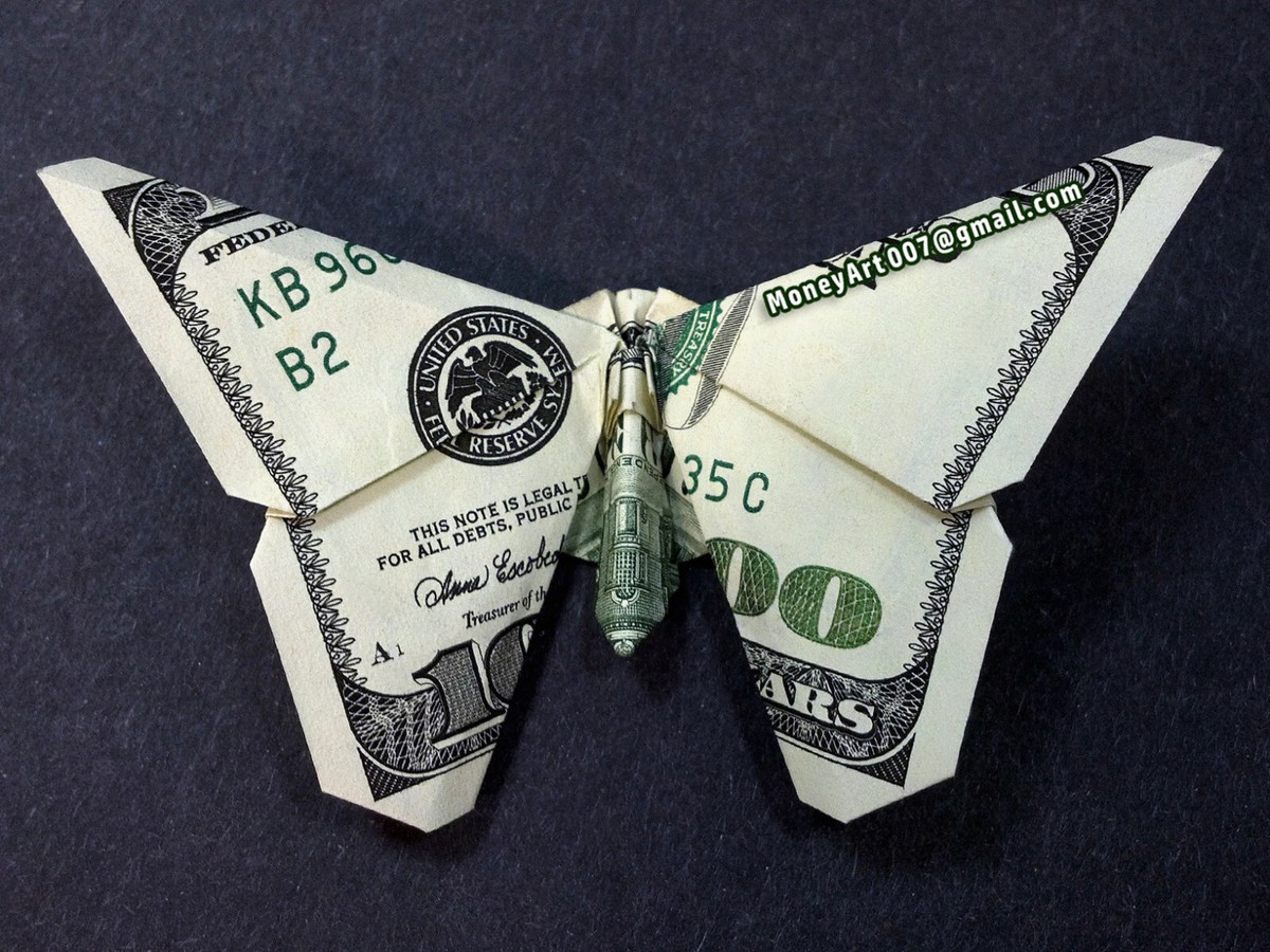 Origami Dollar Bill Butterfly