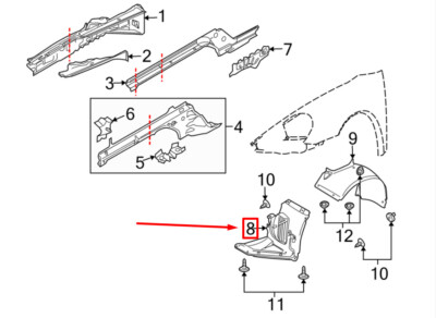 NEW OEM PORSCHE 911 997 FRONT RIGHT FENDER LINER FRONT PART 99750412402 ...