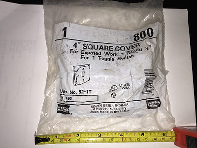 Hubbell Raco 800 4" Square Box Cover for 1 Toggle Switch | eBay
