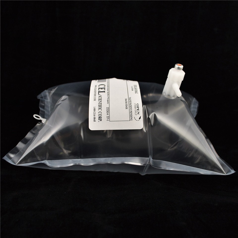 Tedlar Air/Gas Sampling Bag Polypropylene/PTFE/SS Fitting Valve - Pack ...