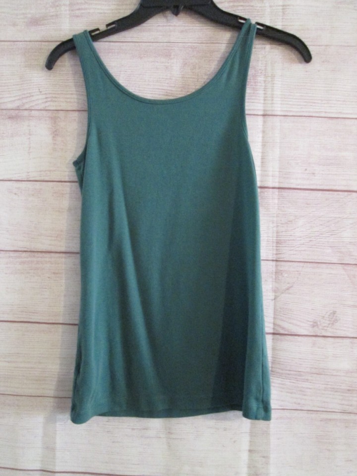 A New Day Tank Top Womens Size Small Green Solid Cotton Blend | eBay