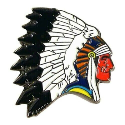 Indian Chief Head Enamel Pin Badge with Butterfly Locking Back | eBay