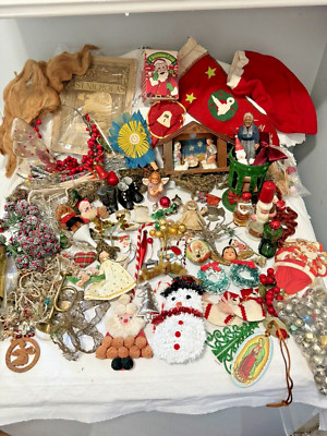 Big Lot Antique Christmas Decorations, Figurines, Ornaments, Many ...