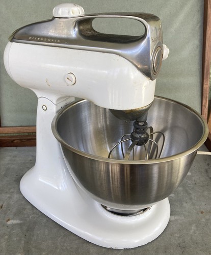 KitchenAid Model 4-C Countertop Mixer Vintage White Enamel Tested ...