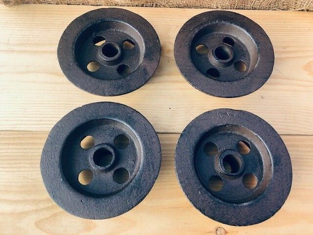4 Mining Ore Car Small Track Mine Cart Wheel Cast Iron 5 3/4" Diameter ...
