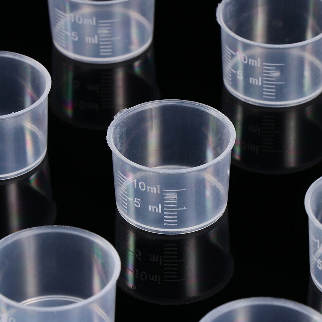 50 Pack of 10ml Plastic Measuring Cups – Perfect for Small Liquid ...