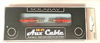 Solaray Hi-Fi Aux Cable Play Music Thru Your Home or Car Stereo, Set of ...