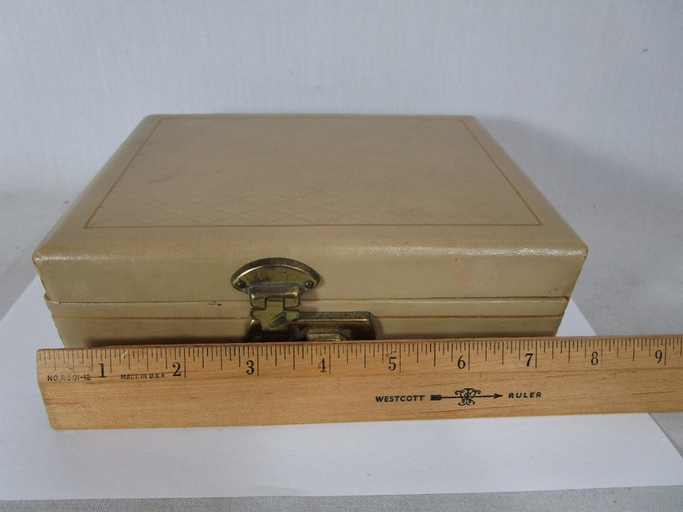 Vintage Small Beige Jewelry Box Leather | eBay