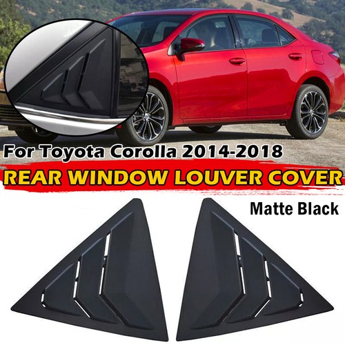 For Toyota Corolla 2014-2018 Matte Black Rear Side Vent Window Louver ...