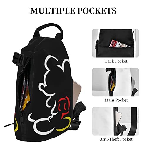 Disney Mickey Mouse Body Bag Men's Large Capacity Crossbody Shoulder ...