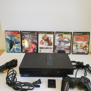 Original SONY PS2 Gaming System Bundle Black Video Game Console ...