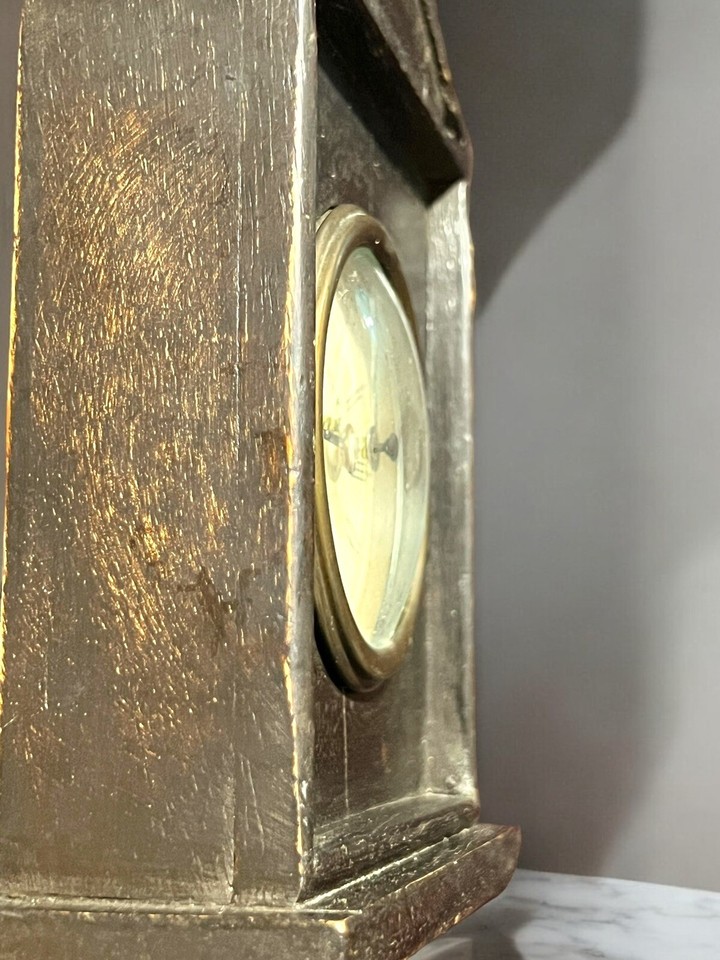 Colonial Clock Co. Rustic Wooden Antique Style Bubble Glass Mantle ...