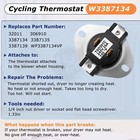 3387134 Dryer Thermostat 3977393,3392519,3977767 Thermal Fuse Kit for ...