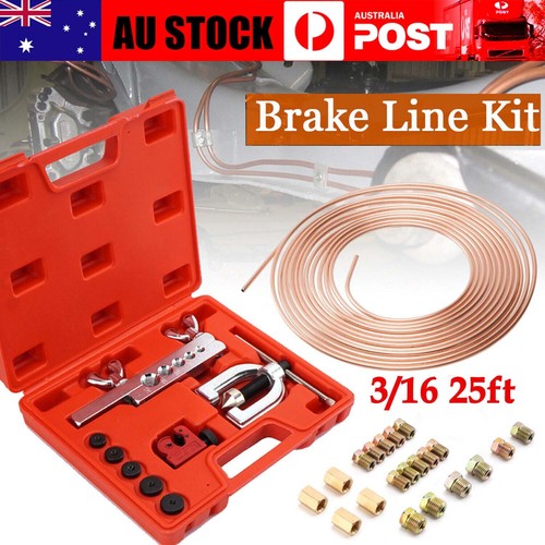 Brake Line Pipe Repair Kit 3/16 25ft Copper Pipe Flaring Tool & 20 Nuts ...