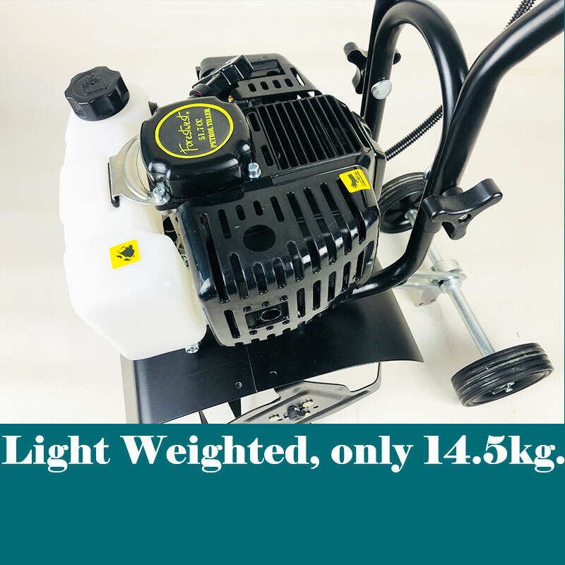 51.7CC Petrol Mini Tiller Garden Cultivator Rototiller Mini Rotary Hoe ...