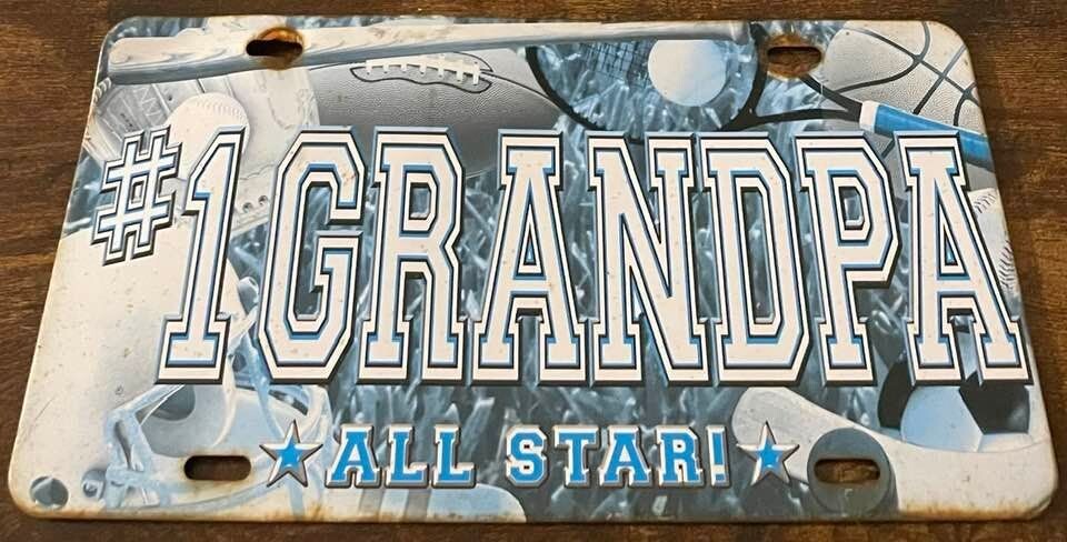#1 Grandpa All Star Booster License Plate Grandfather Papaw Papa ...