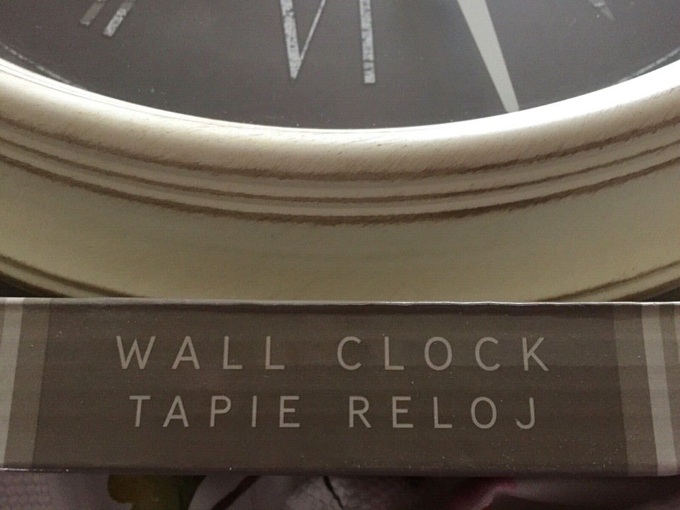 Chaney Wall Clock 18 Inch New Tapie Reloj Antiqued White Wash Finish ...