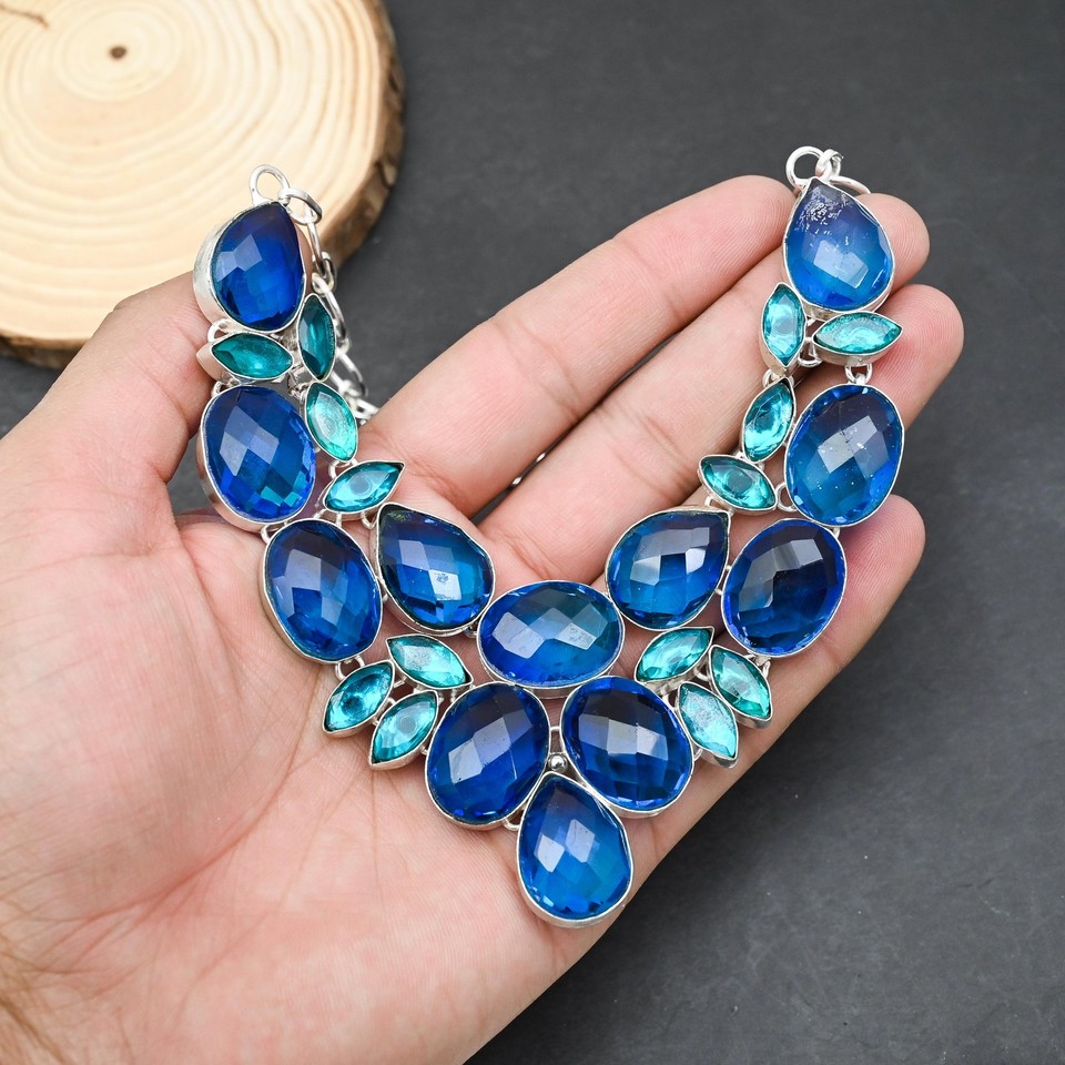 London Blue Topaz Blue Topaz 925 Sterling Silver Jewelry Necklace 18 ...