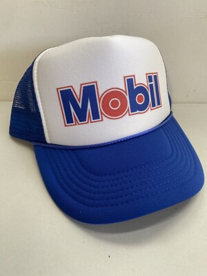 Vintage Mobil Gasoline Trucker Hat Racing hat snapback hat Blue Hat New ...
