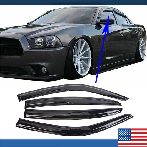 4Pcs Window Visor Rain Deflector Vent Sun Guard Fits for Dodge Charger ...