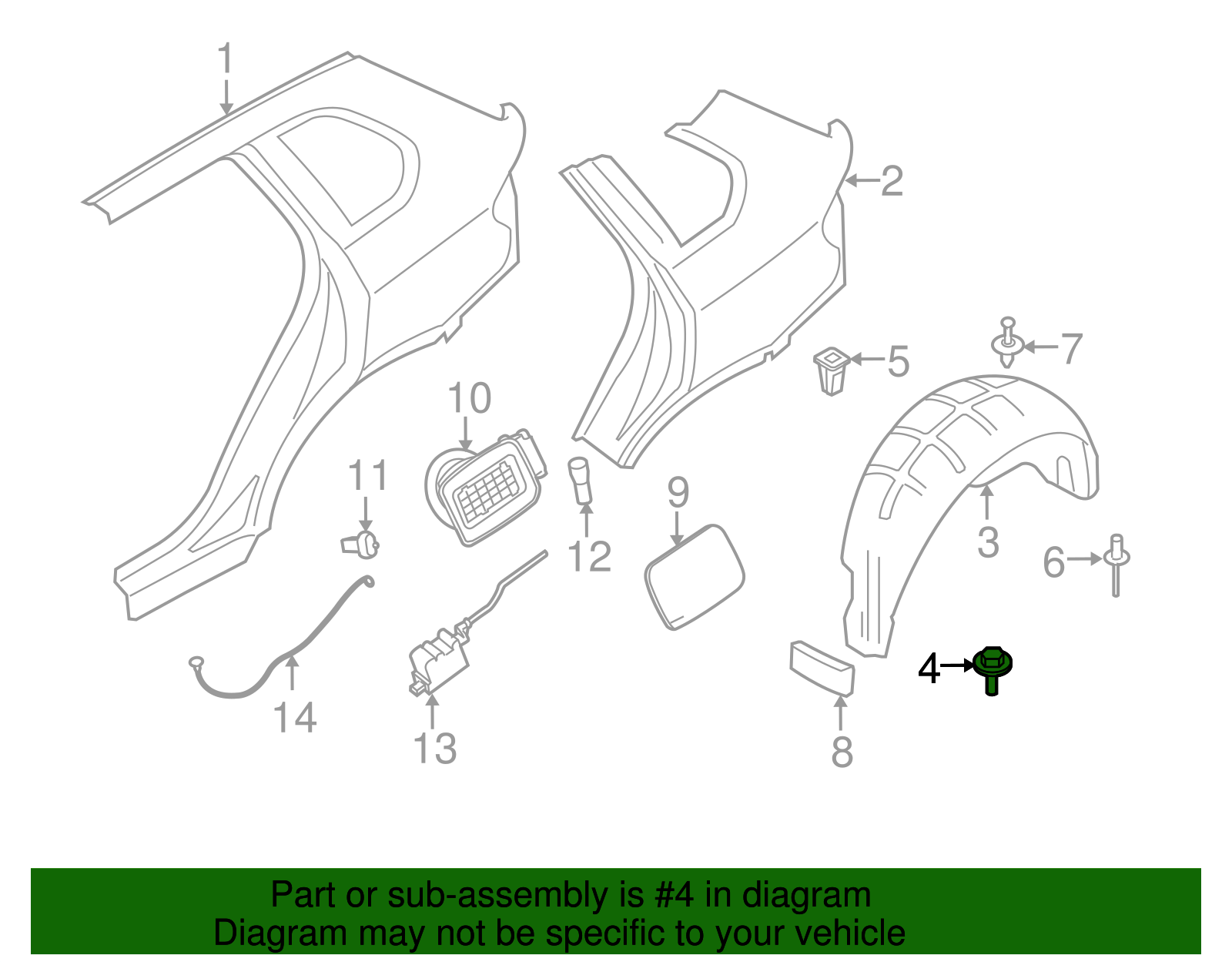BMW 07119904288 Genuine OEM Factory Original Fender Liner Screw for ...