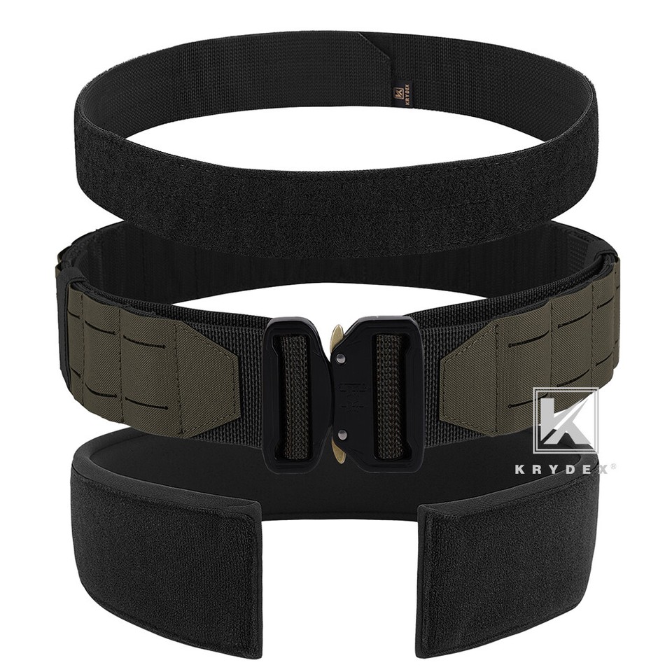 KRYDEX Tactical 2 in Battle Belt Laser Cut MOLLE Inner Belt Padded Anti ...