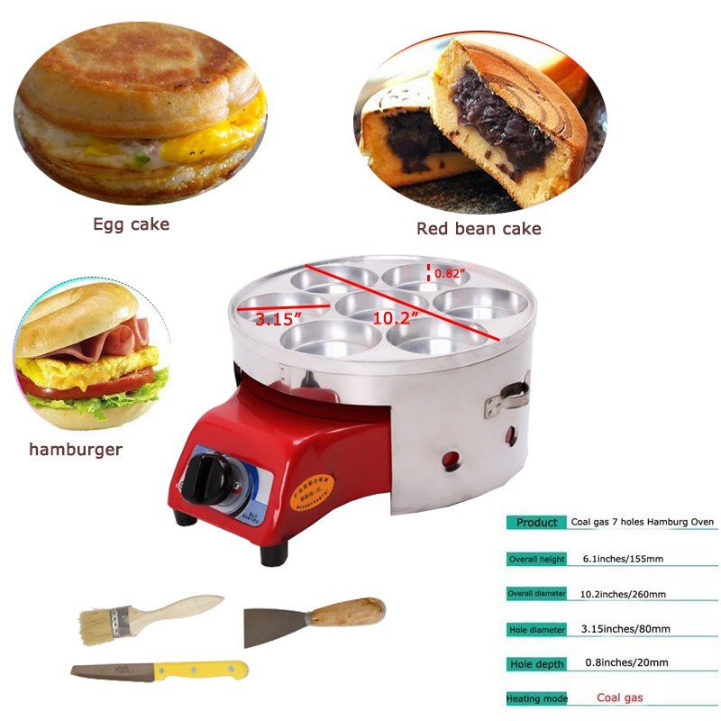 7-Hole LPG Breakfast Sandwich Maker Cooker Machine Toaster Egg Burger ...
