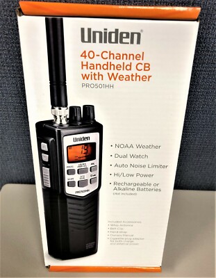 Uniden PRO501HH 40 Channel Handheld CB Radio Built-in Weather Band ...