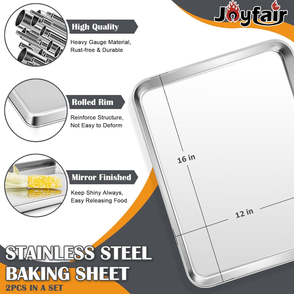 Stainless Steel Cookie Sheet Baking Pan Oven Tray Commercial Baking ...