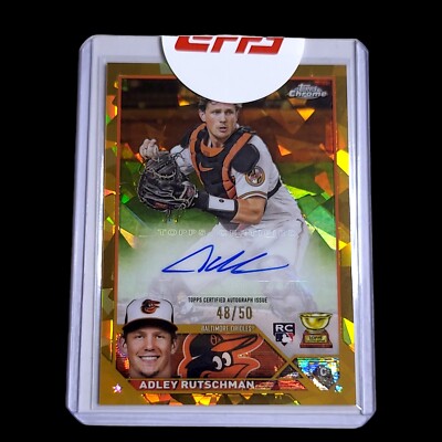 2023 Topps Chrome Update Sapphire ADLEY RUTSCHMAN SP Gold Refractor RC ...