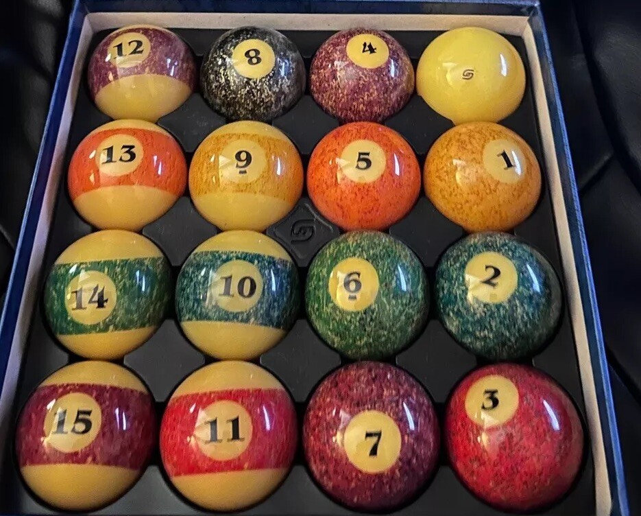 Aramith Stone Collection Pool Balls Set, 2’1/4 Regulation Size-NO BOX ...