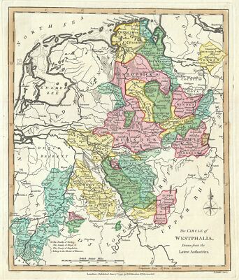 1793 Wilkinson Map of Westphalia, Germany | eBay