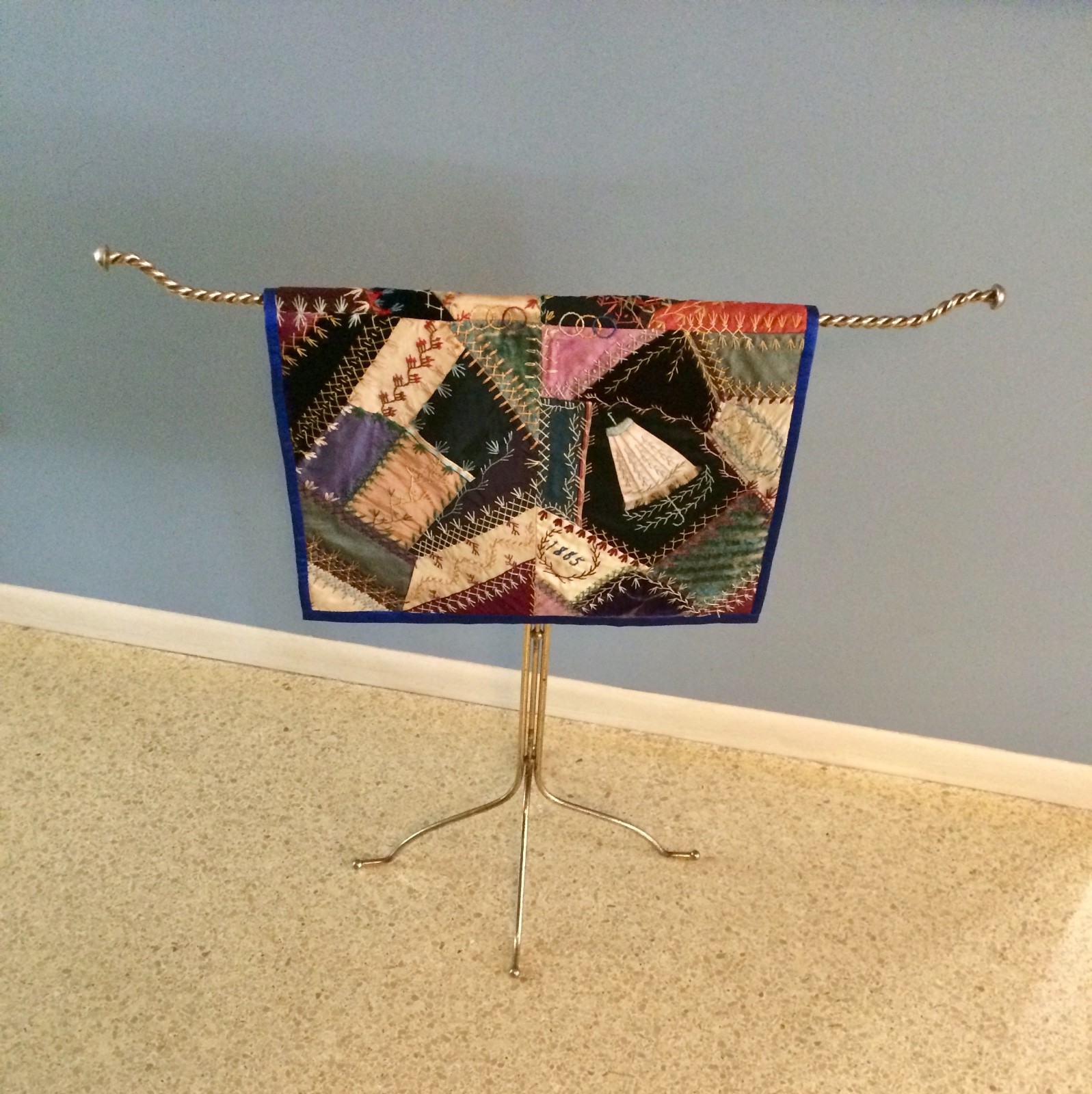 Vintage MCM Hollywood Regency Elegant Gold Quilt Rack Towel Stand ...