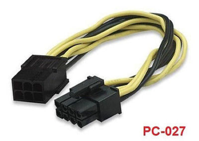 8" 6-Pin (2x3) PCI-Express to 8-Pin (2x4) PCI-Express Cable ...