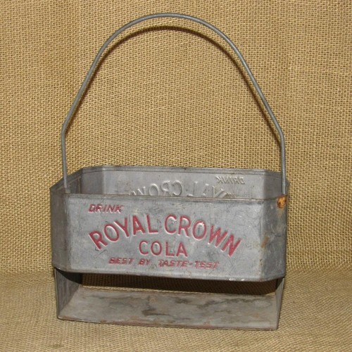 Vintage 10oz Royal Crown RC Cola Metal Bottle Carrier 6 Pack Carrier ...