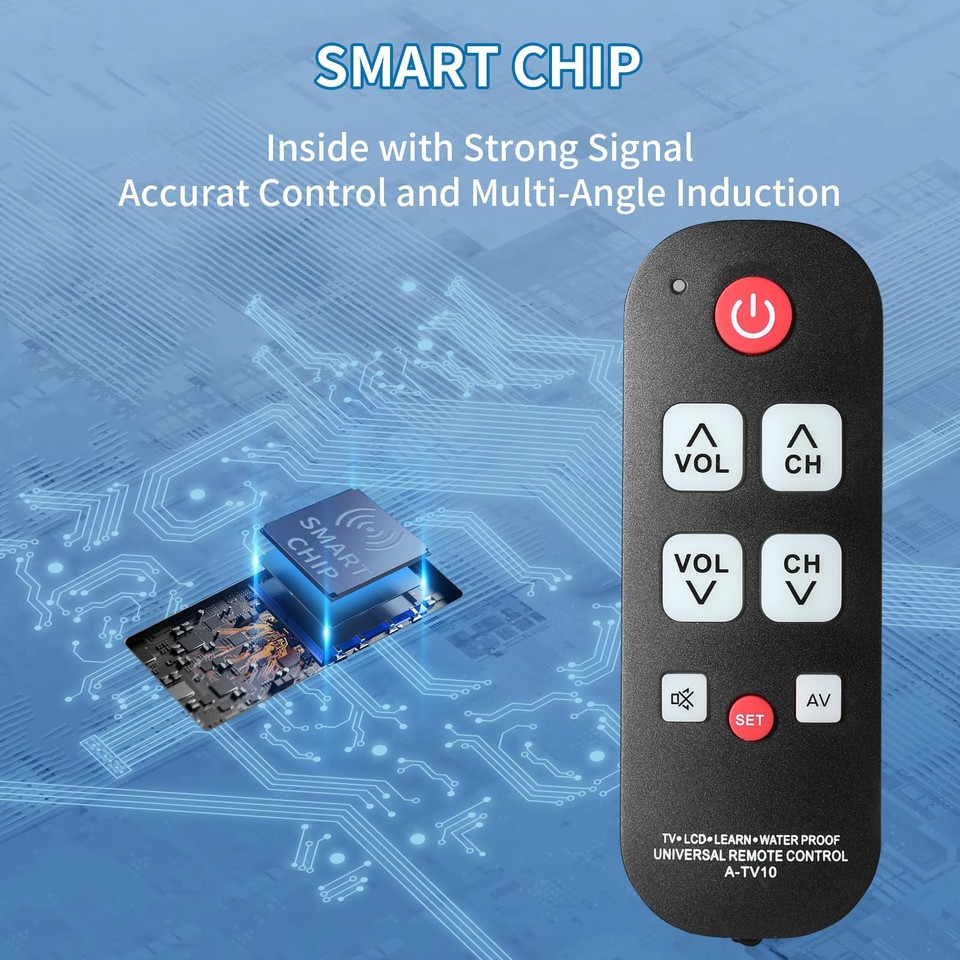 Remote Control for Seniors Universal Big Button TV Learning Remote ...